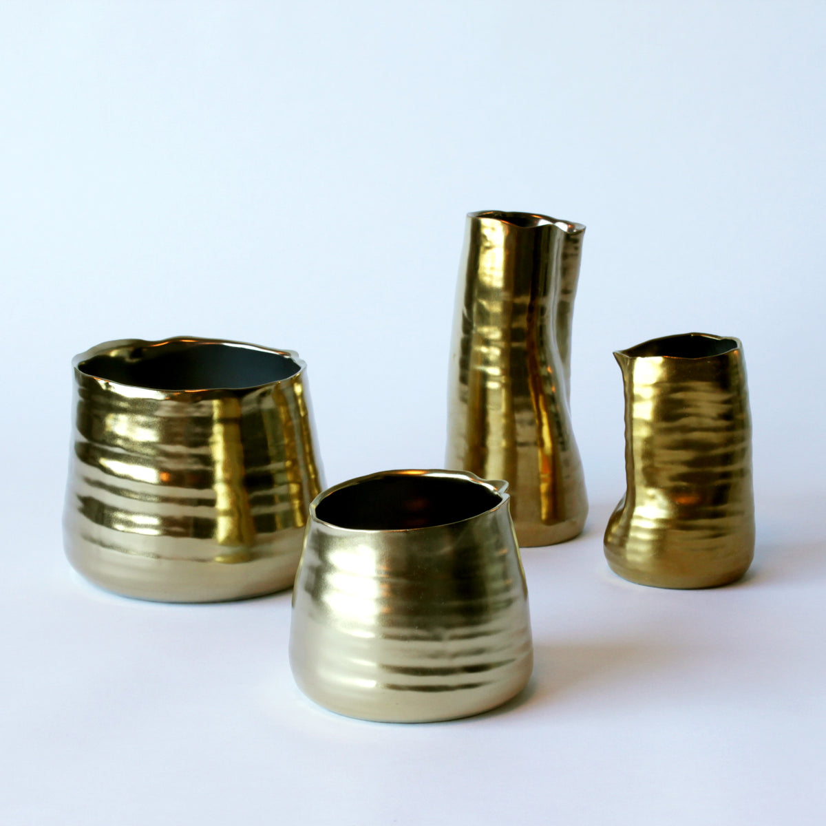 Decorative Planters: Large Gold Pots – Spruce Flowers and Events